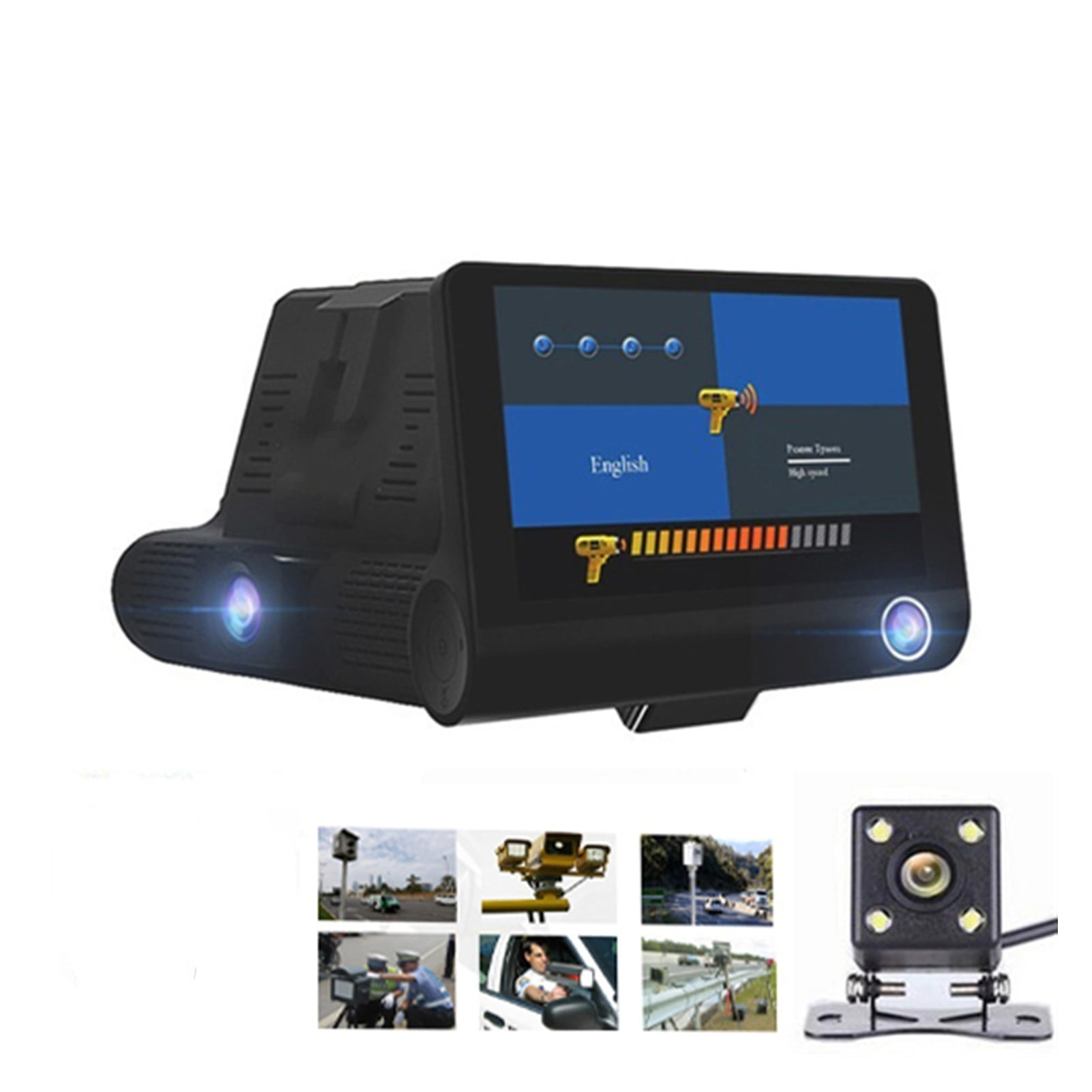 2 In 1 Radar Detector Car DVR Camera 4.0" TFT Full HD 1080P Anti Radar ...