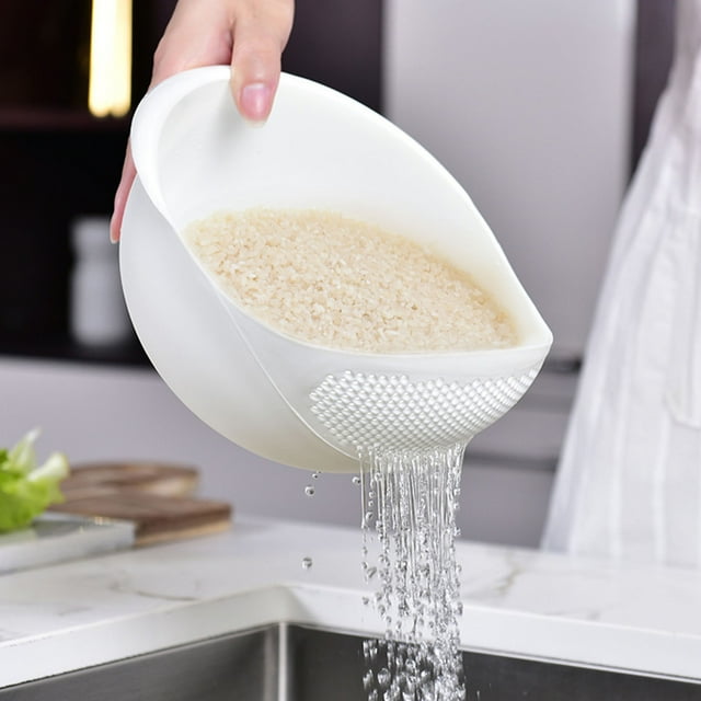 2-In-1 Rice Strainer Plastic Rice Bowl Strainer With Handle Drainer For ...