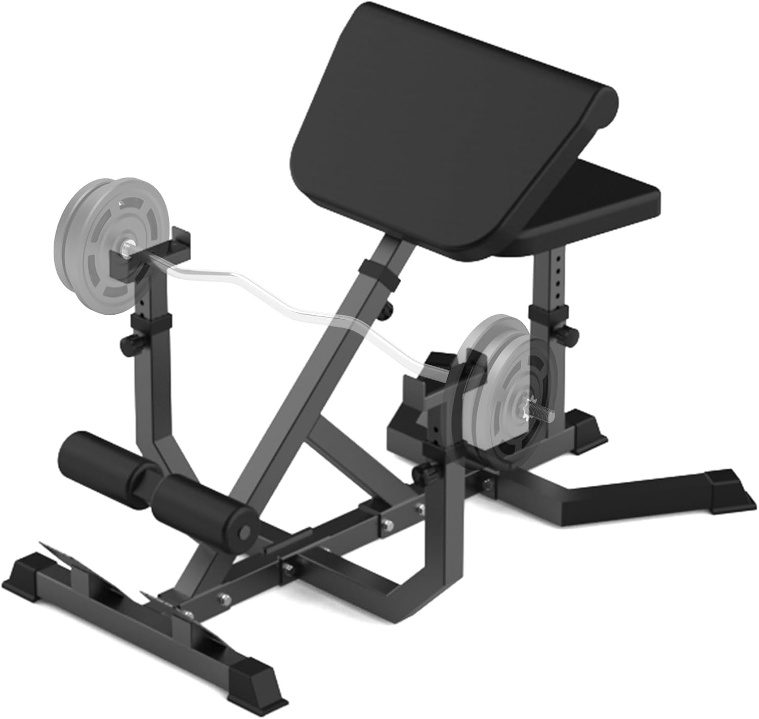 2-In-1 Roman Chair & Preacher Curl Bench Multi-Function Heavy-Duty ...