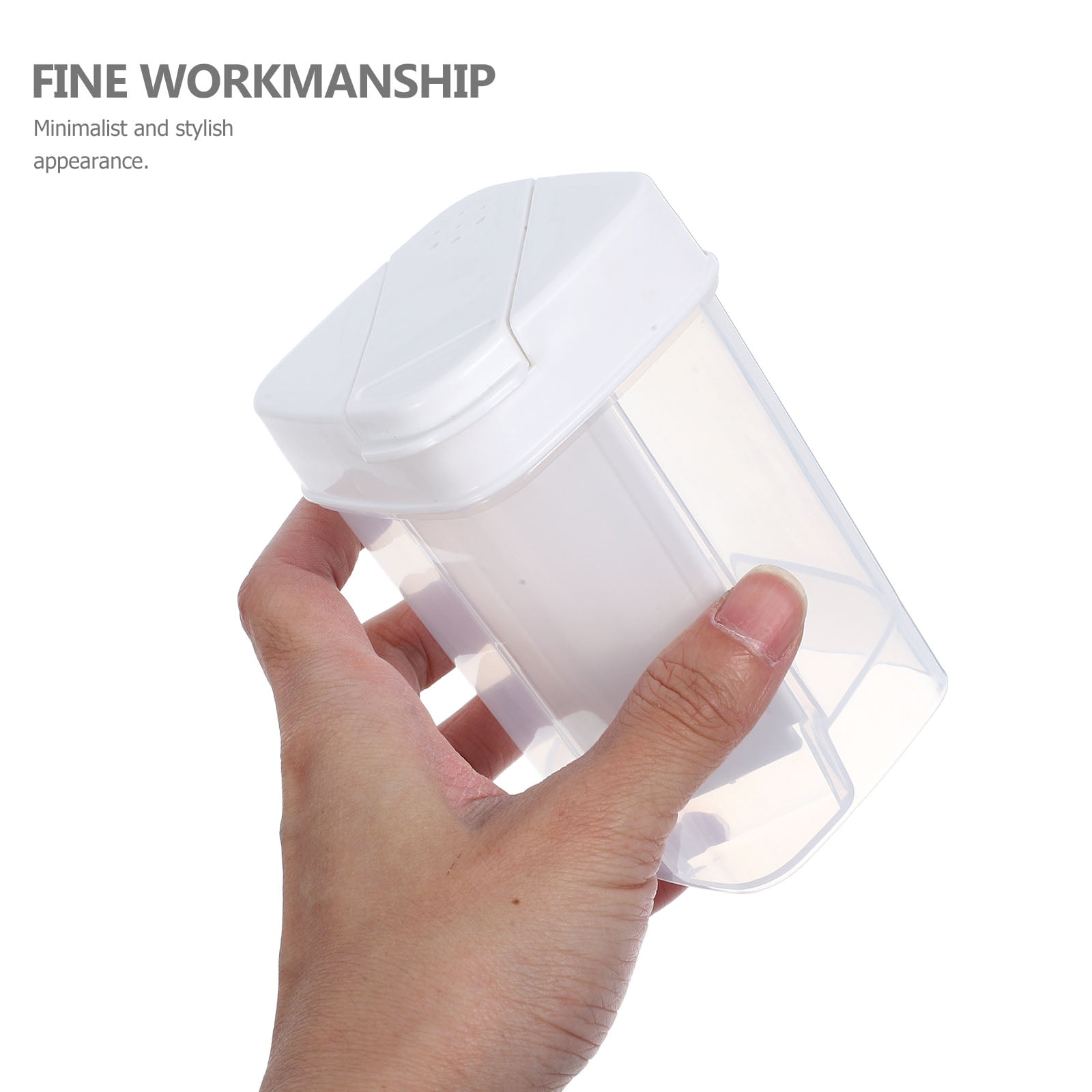 2-in-1 Salt and Pepper Shaker with Dual-Sided Lid, Travel Size Clear ...