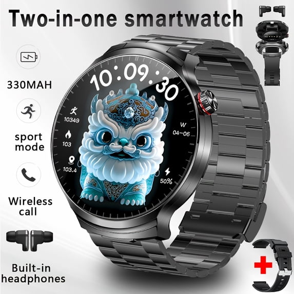 2-In-1 Smartwatch, 1.85-Inch AMOLED Screen, USB Charging, Over 100 ...