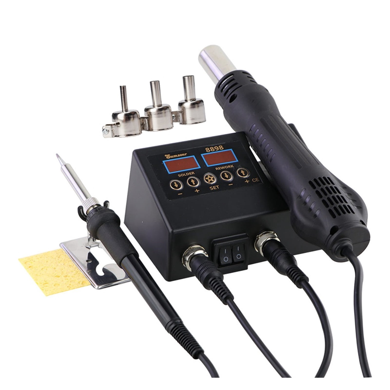 2 In 1 Soldering Station Digital Display Hot Air Gun Welding Rework For ...