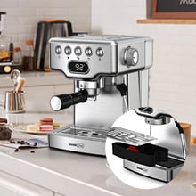 2-In-1 Stainless Steel Espresso Machine 20 Bar, Coffee Maker with Milk ...