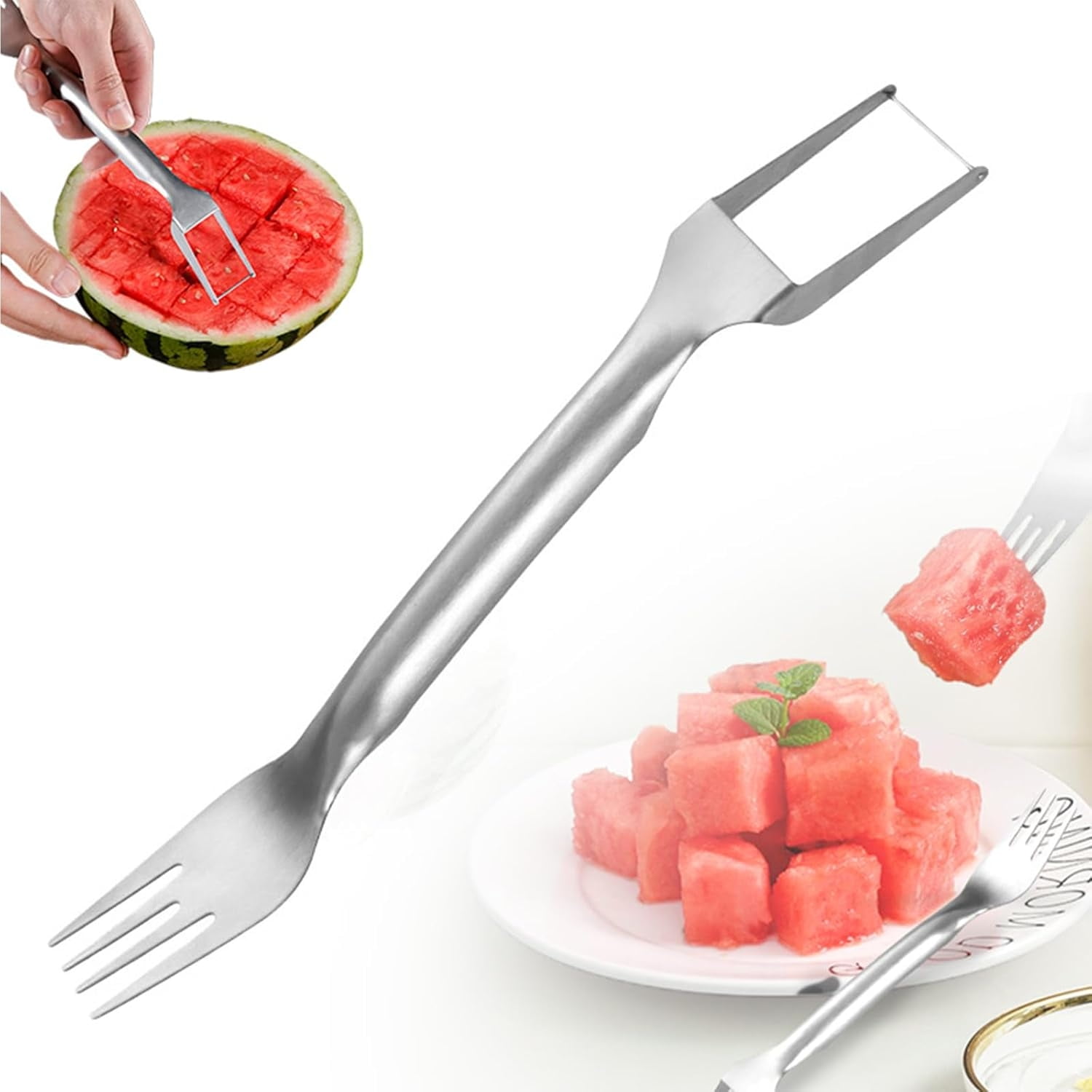 2-In-1 Stainless Steel Fruit Cutter,2025 Upgrade Watermelon Cutter ...