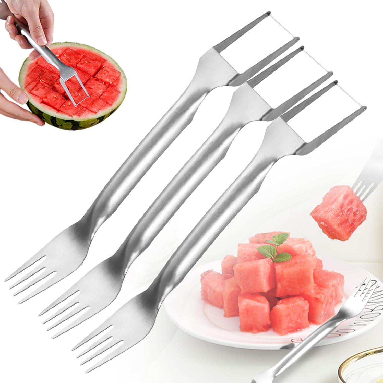 2-In-1 Stainless Steel Fruit Cutter,2025 Upgrade Watermelon Cutter ...