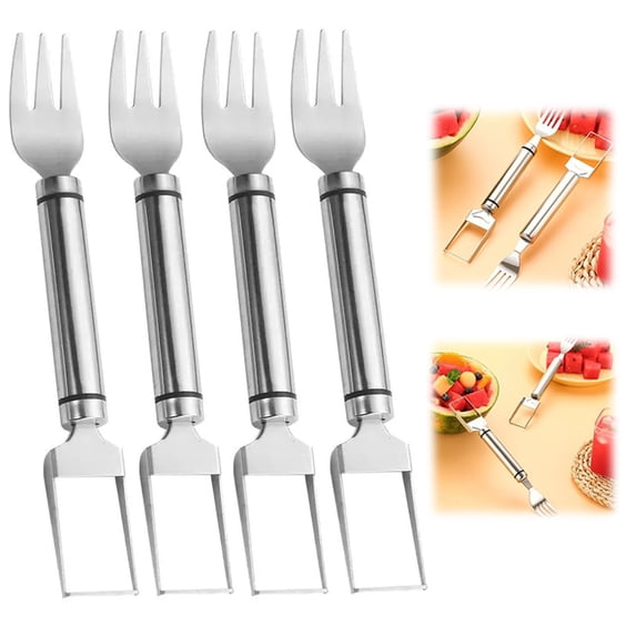 2-In-1 Stainless Steel Fruit Cutter Watermelon Fork Slicer Cutting Tool ...