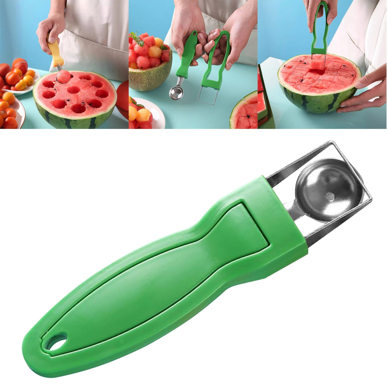 2-In-1 Stainless Steel Watermelon Cutter and Baller,Fun Fruit Eating ...