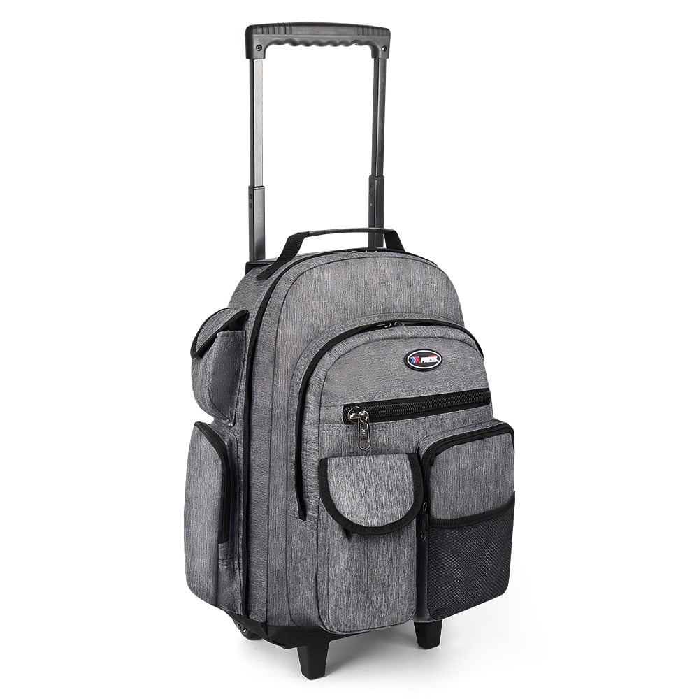2 In 1 Travel Backpack,20" Carry On Rolling Backpack with Telescopic ...