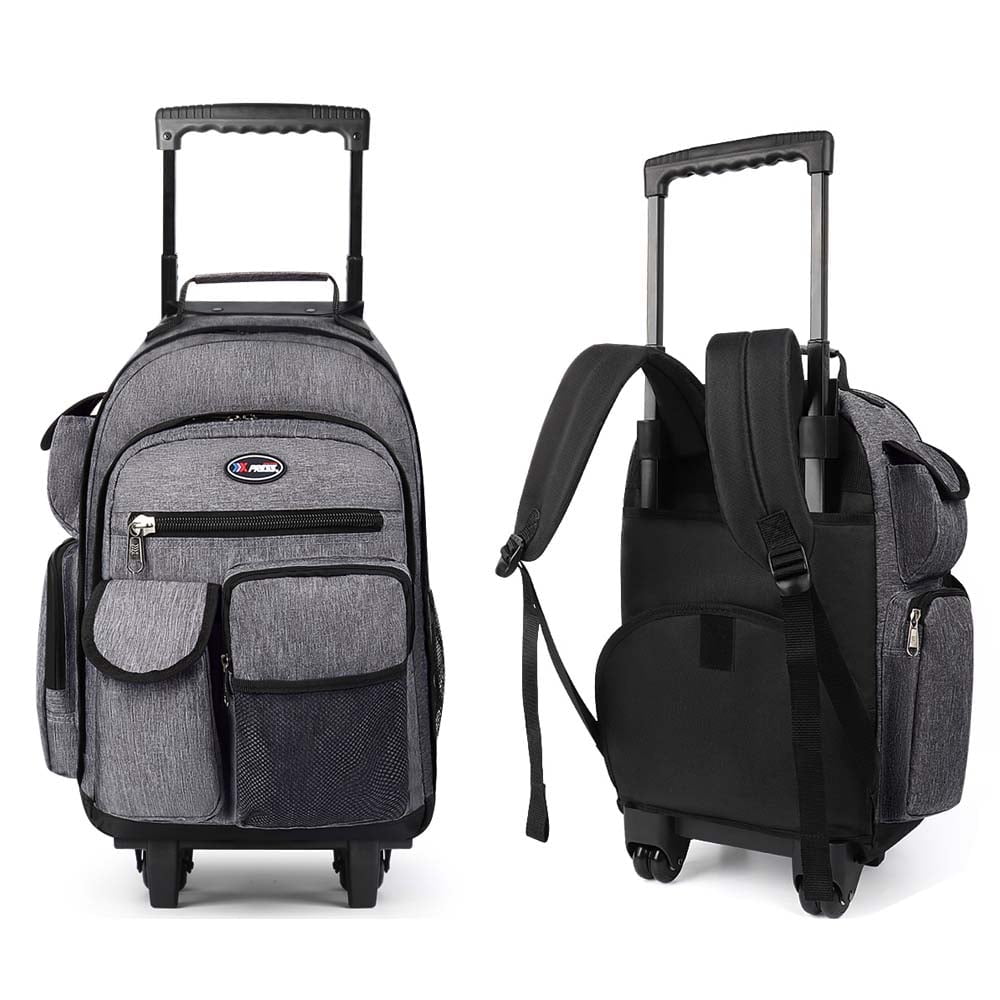 20" Rolling Backpack for Women Men,2 In 1 Carry-On Travel Backpack with ...