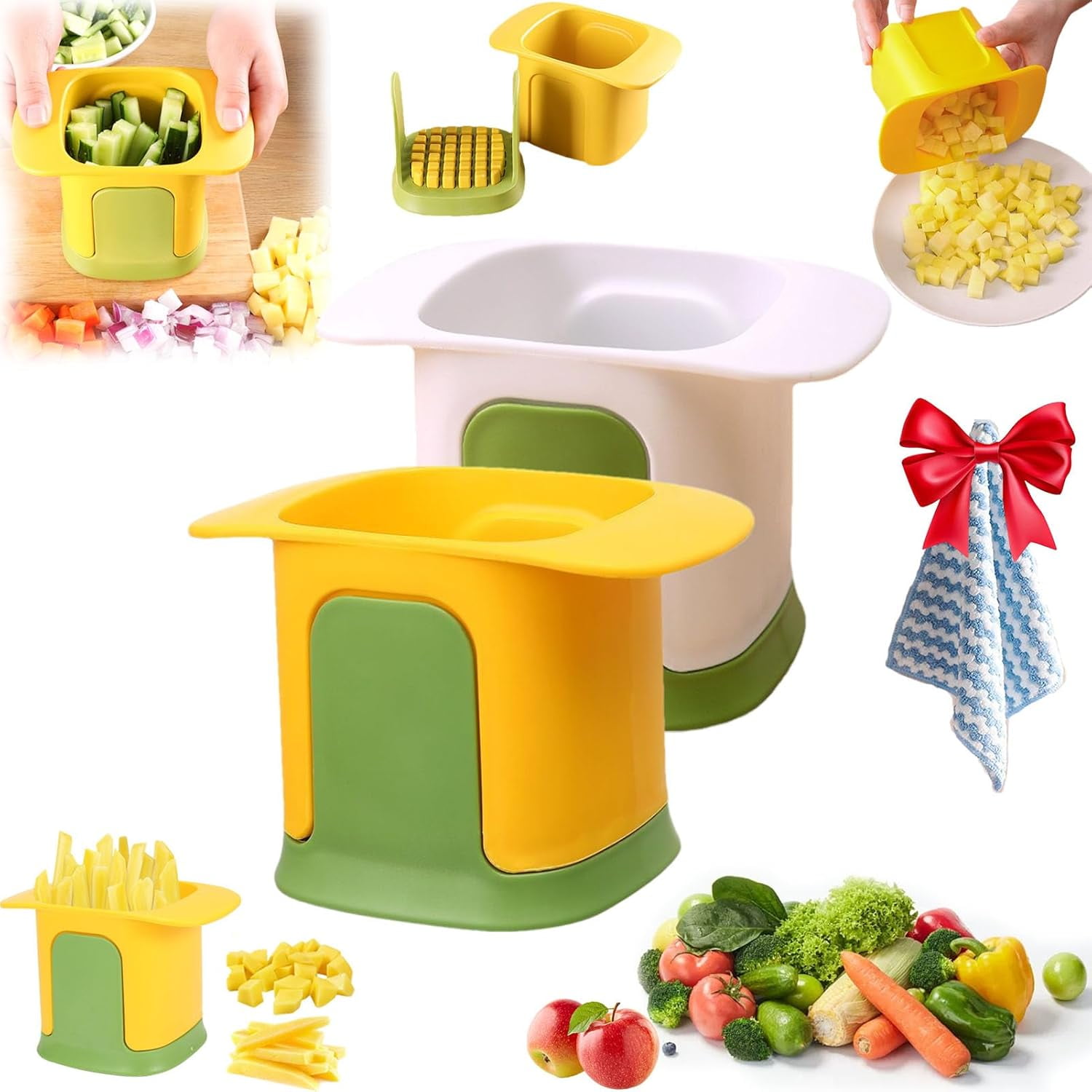 2-In-1 Vegetable Chopper Dicing & Slitting, Sensationp Vegetable ...