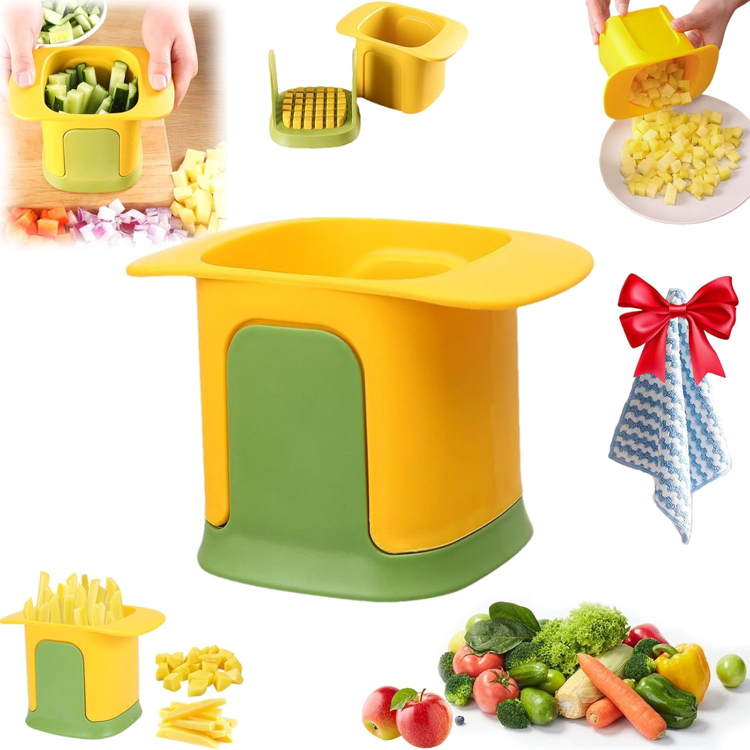 2-In-1 Vegetable Chopper Dicing & Slitting, Sensationp Vegetable ...