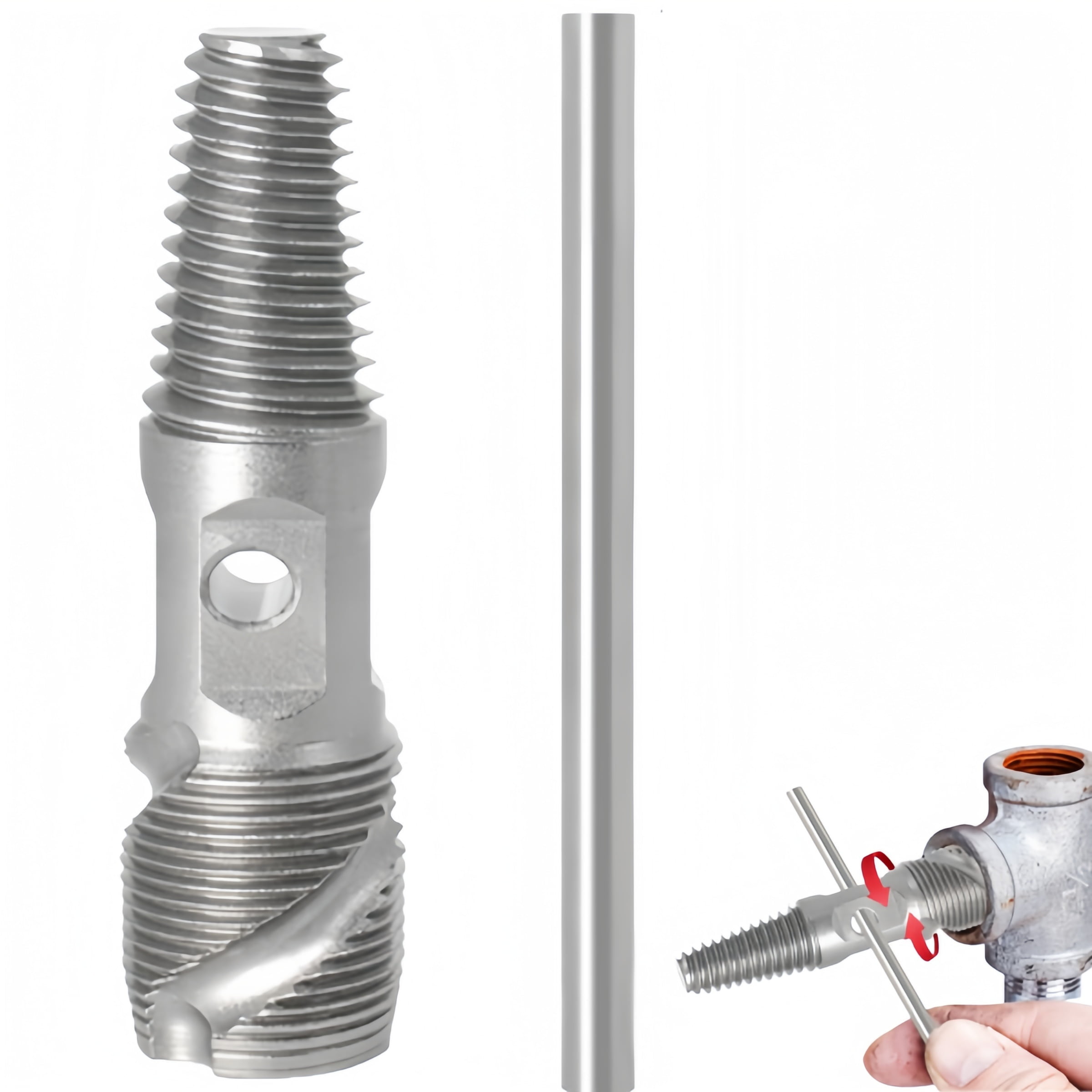2 In 1 Water Pipe Thread Extractor Tool For Broken Pipes And Repairs ...