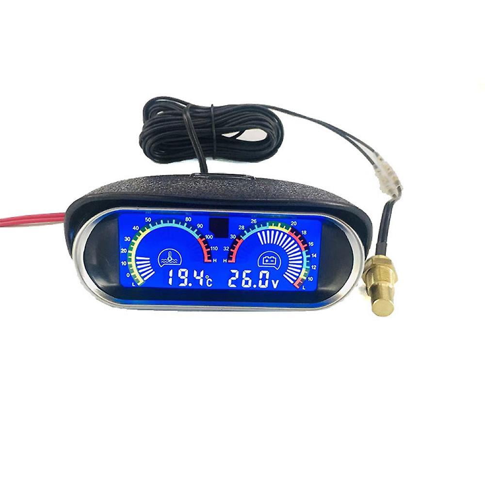 2 In 1 Water Temperature Voltage Oil Pressure Combination Gauge, Multi ...