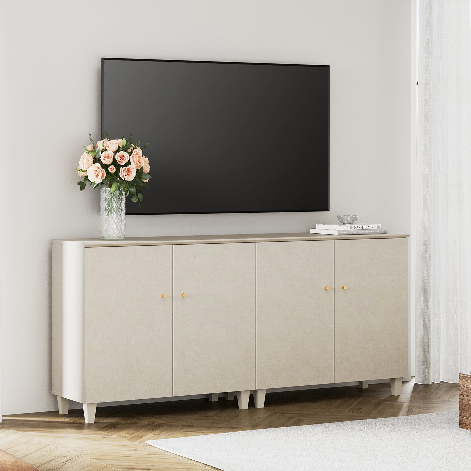 Memory 2-in-1 Wood Entertainment Center for 75 Inch TVs - Walmart.com