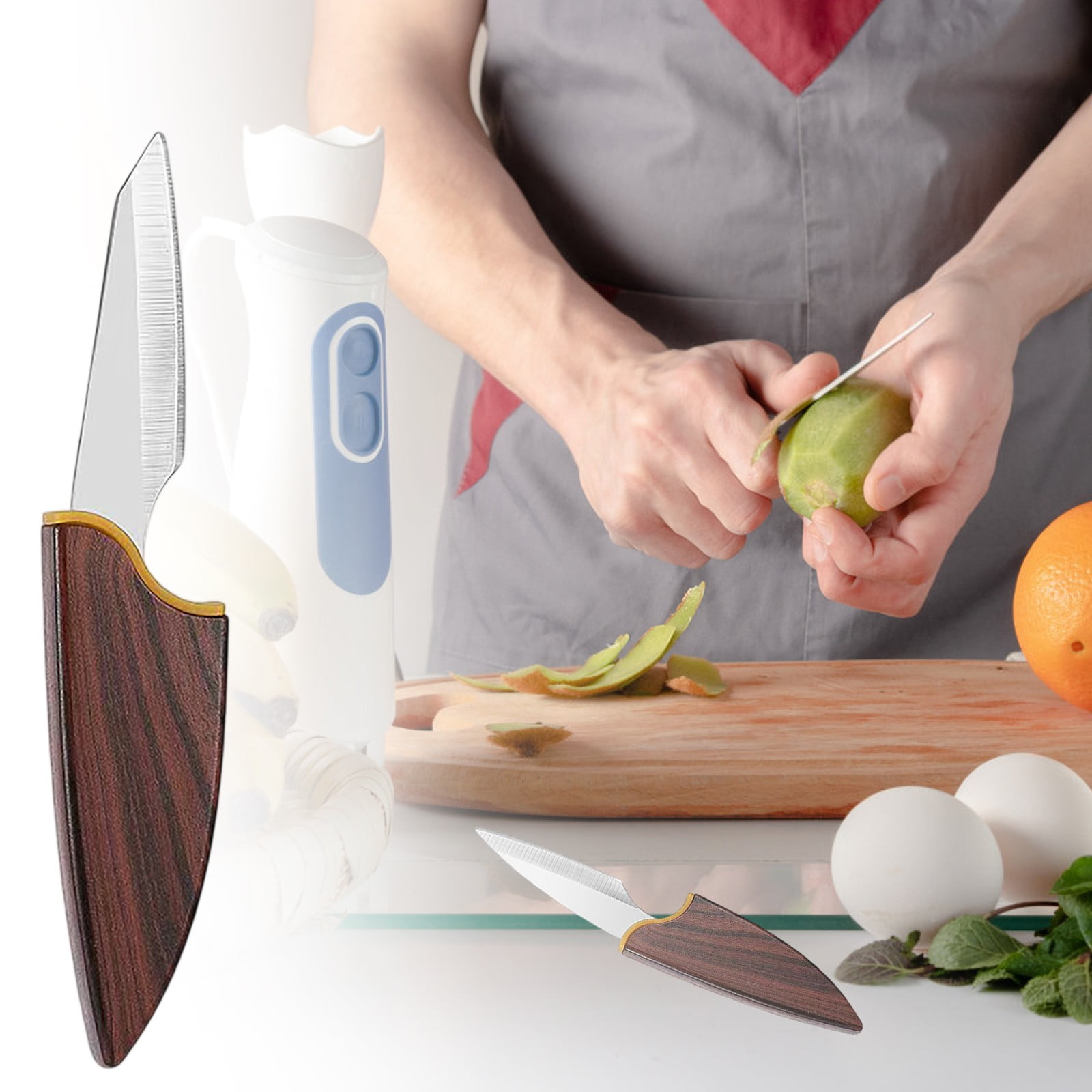 2 In 1 Wooden Handle Paring Knife, Sharp Fruit And Vegetable Knife for ...