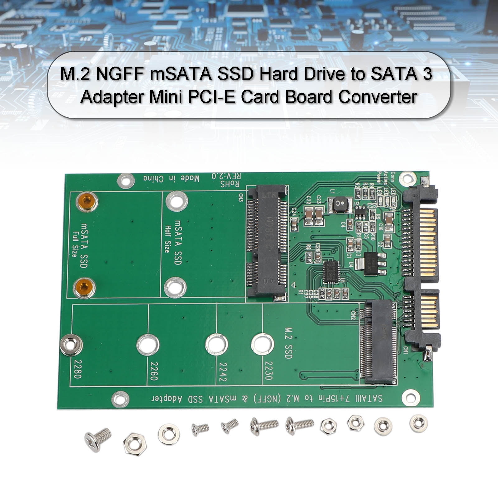 2 In 1 mSATA / M2 NGFF SSD to SATA Converter Adapter Combo Card M.2 ...