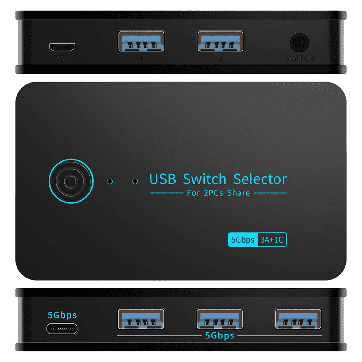 2-In-4-Out USB3.0 KVM Switch with Typec Converter HUB Hub Controller ...