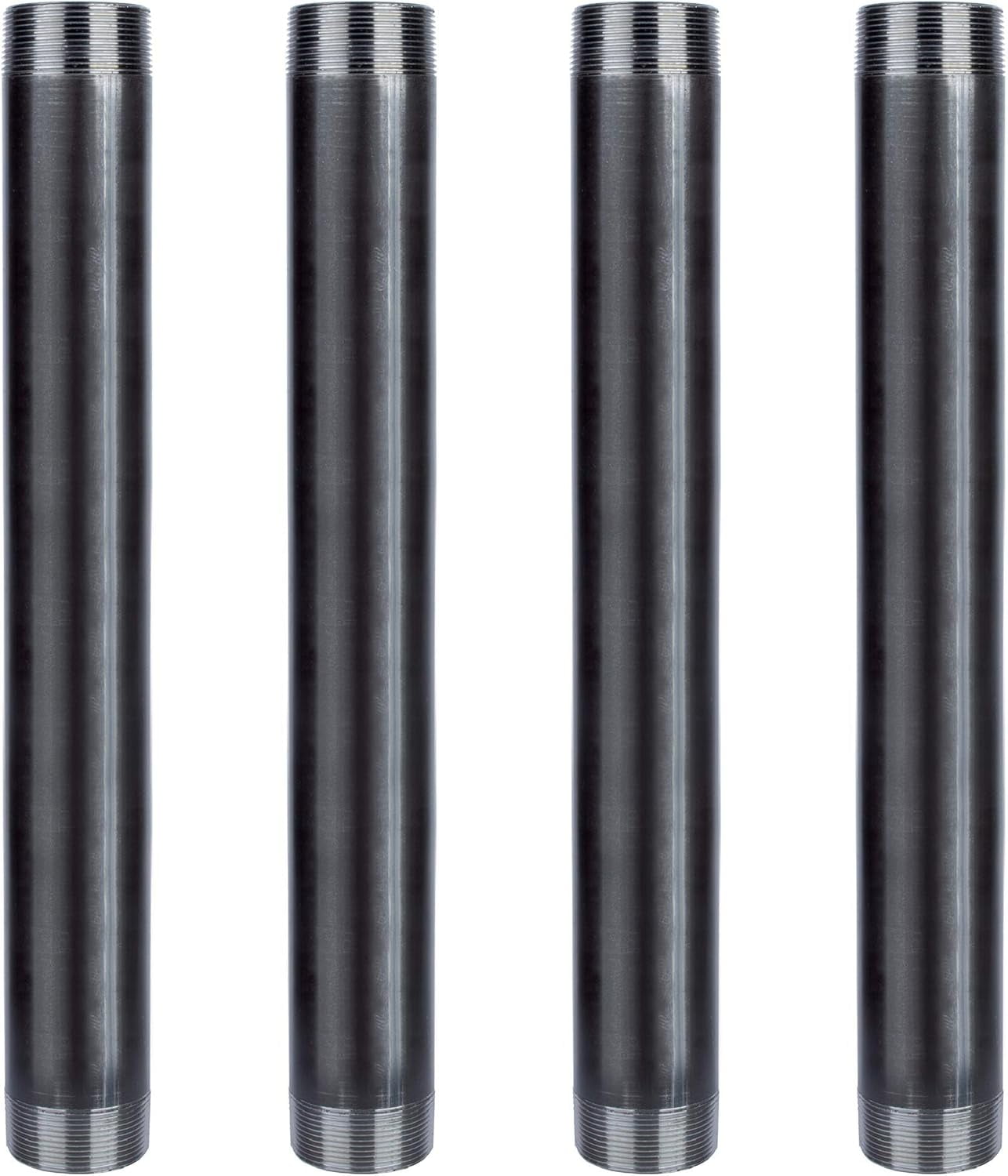 2 In. Diameter X 18 In. Length Black Steel Plumbing Pipe, Pre-Cut for ...