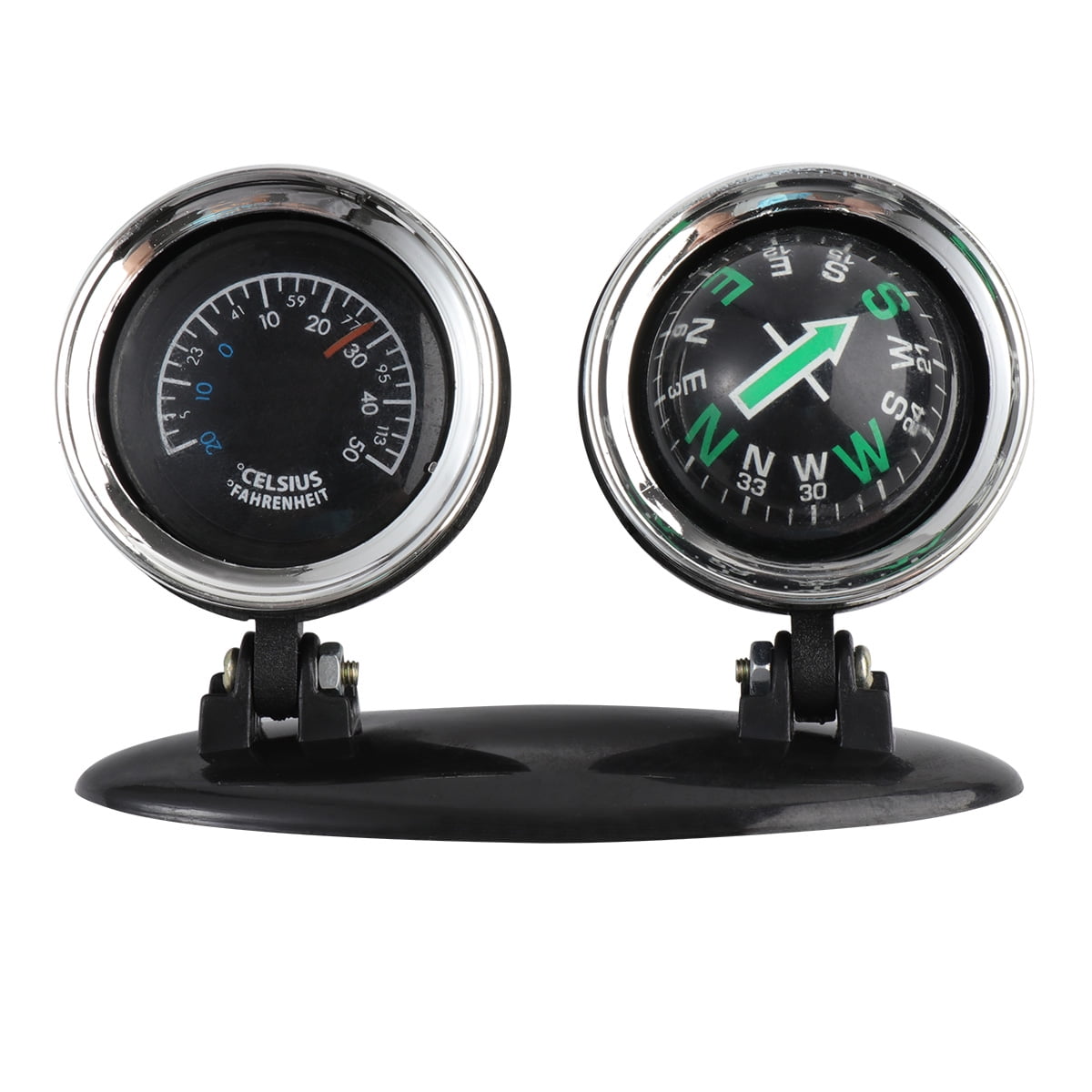 NIAIZEK Car Dashboard Compass Thermometer 2 In 1 Black Navigation ...