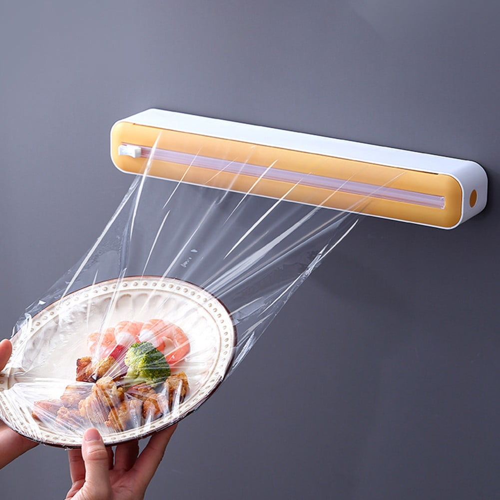 2 In Food Film Dispenser With Cutter Storage Box Aluminum Foil Stretch ...