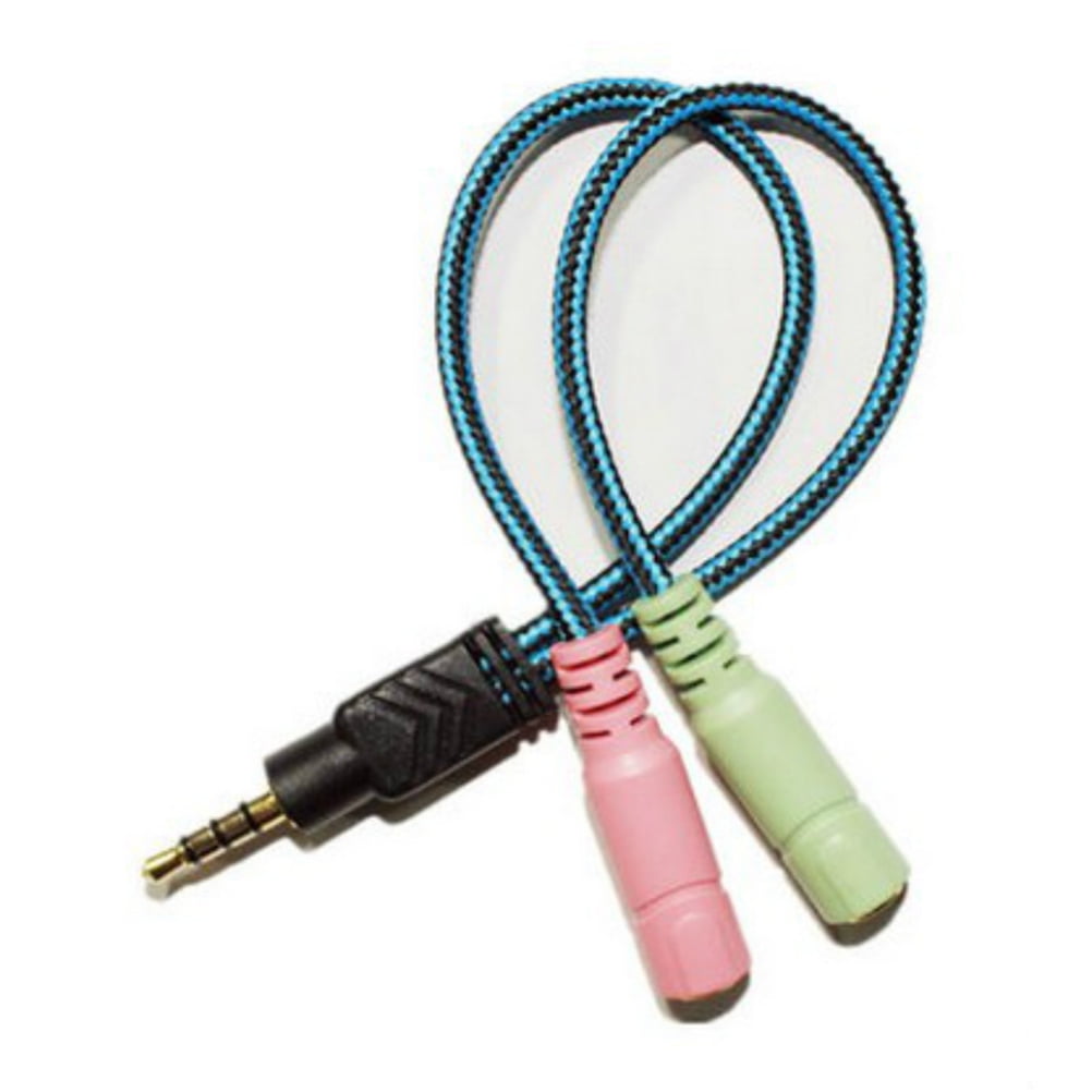 2 In Headphone and Microphone Jack Audio Splitter PC Gaming Headset ...