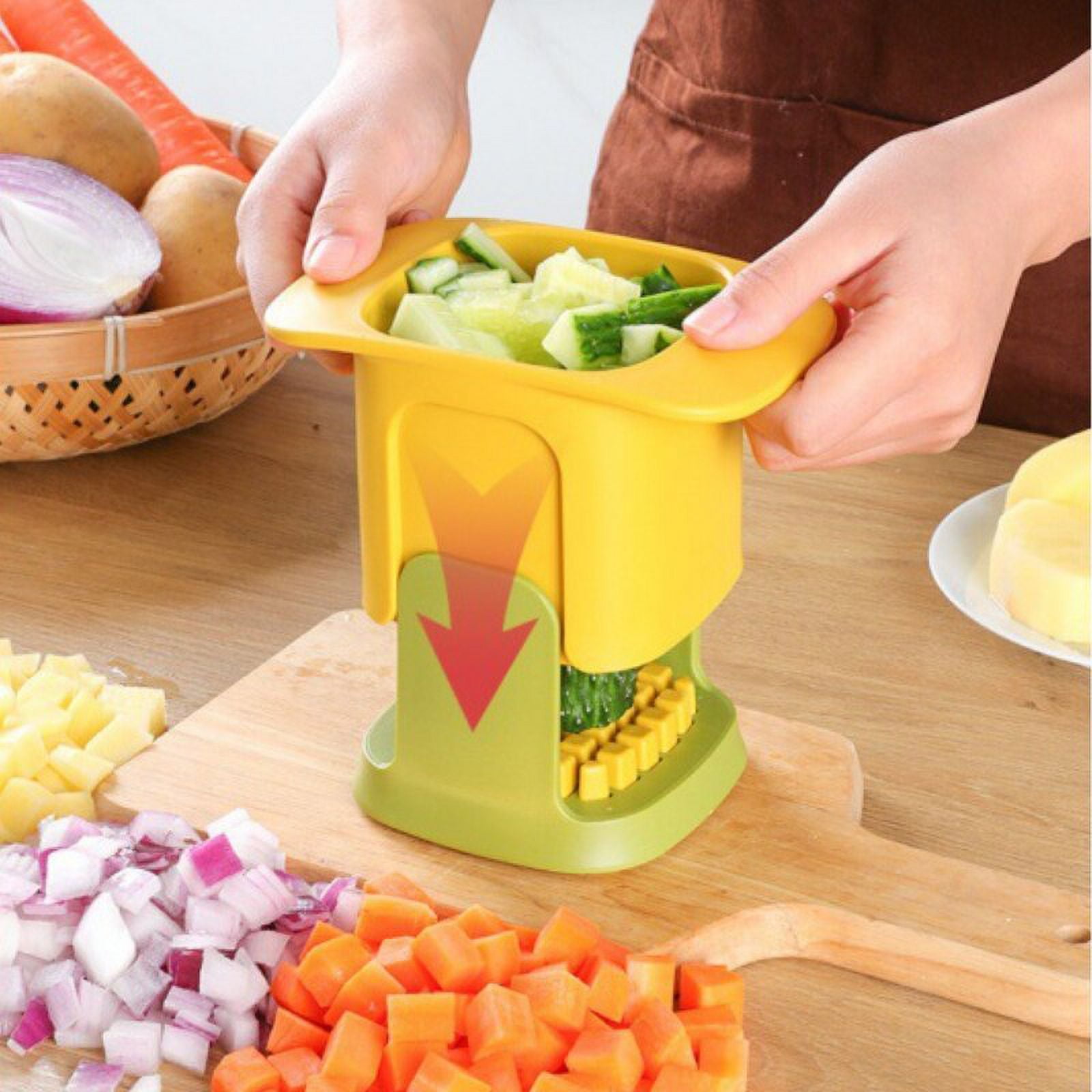 2 In1 Multifunctional Vegetable Chopper Potato French Fries Cutter Hand ...