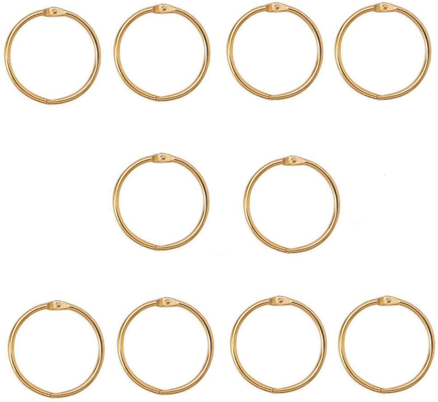 2 Inch (10 Pack) Nickel Plated Steel Binder Rings, Golden, for School ...