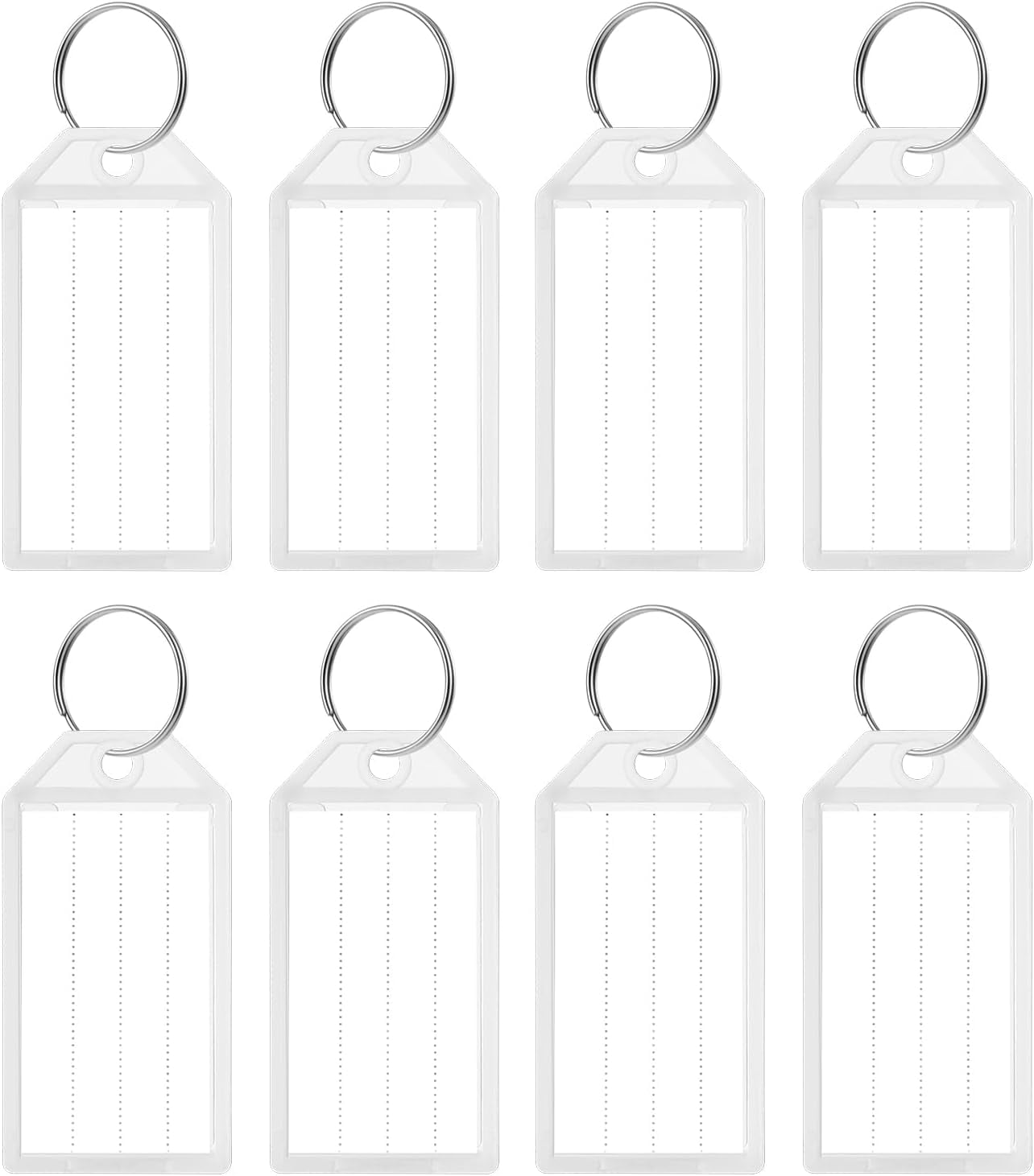 2 Inch 24 PCS Tough Plastic Key Tags, Key Labels with Ring White Key ...