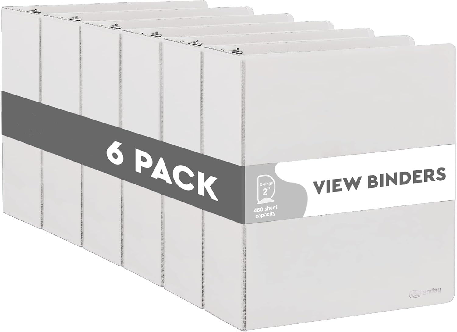 2 Inch 3 Ring Binder 2” White, Slant D-Ring 2 in Binder Clear View ...