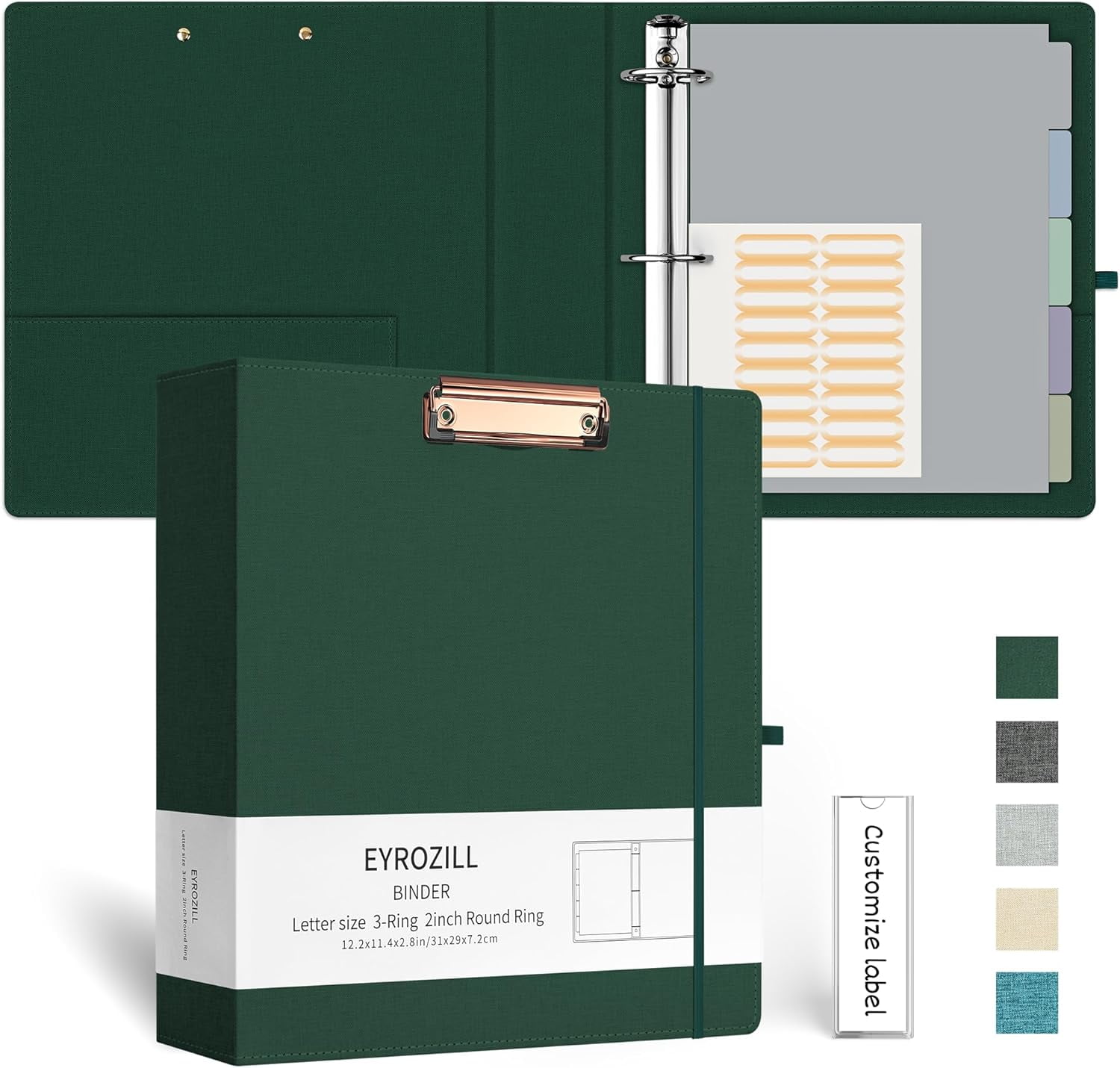 2 Inch 3 Ring Binder, Letter Size (11" X 8.5") with 5 Tab Dividers ...