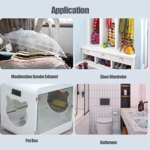 2 Inch/50mm PVC Pipe Fan, 12V Inline Duct Fan ABS Exhaust Fan HVAC ...