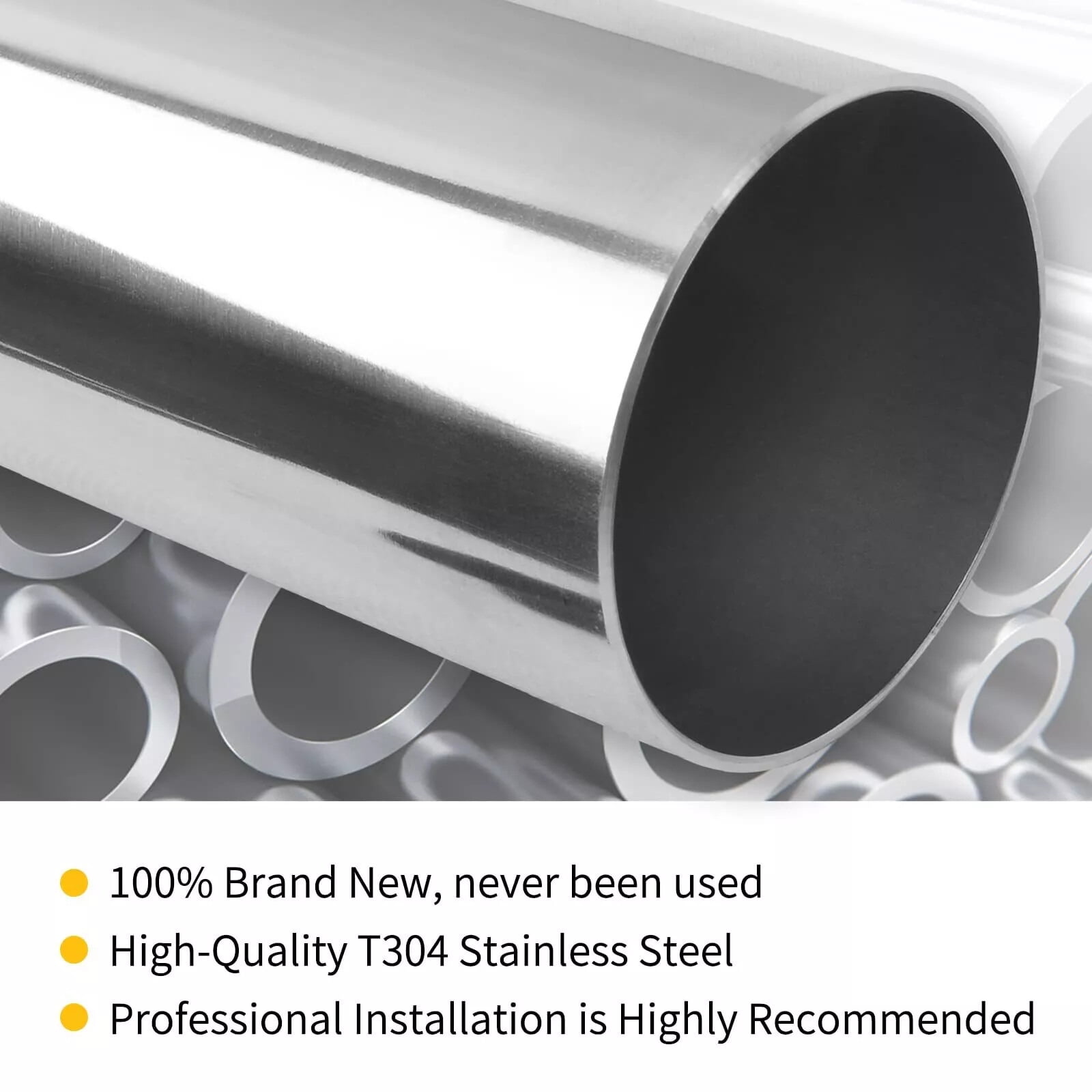 2" Inch 51MM T304 Stainless Steel Straight Exhaust Pipe Tube Piping ...