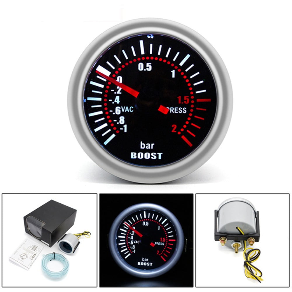 2-Inch 52mm LED Boost Pressure Gauge for Car -1~2 Bar Black Vacuum ...