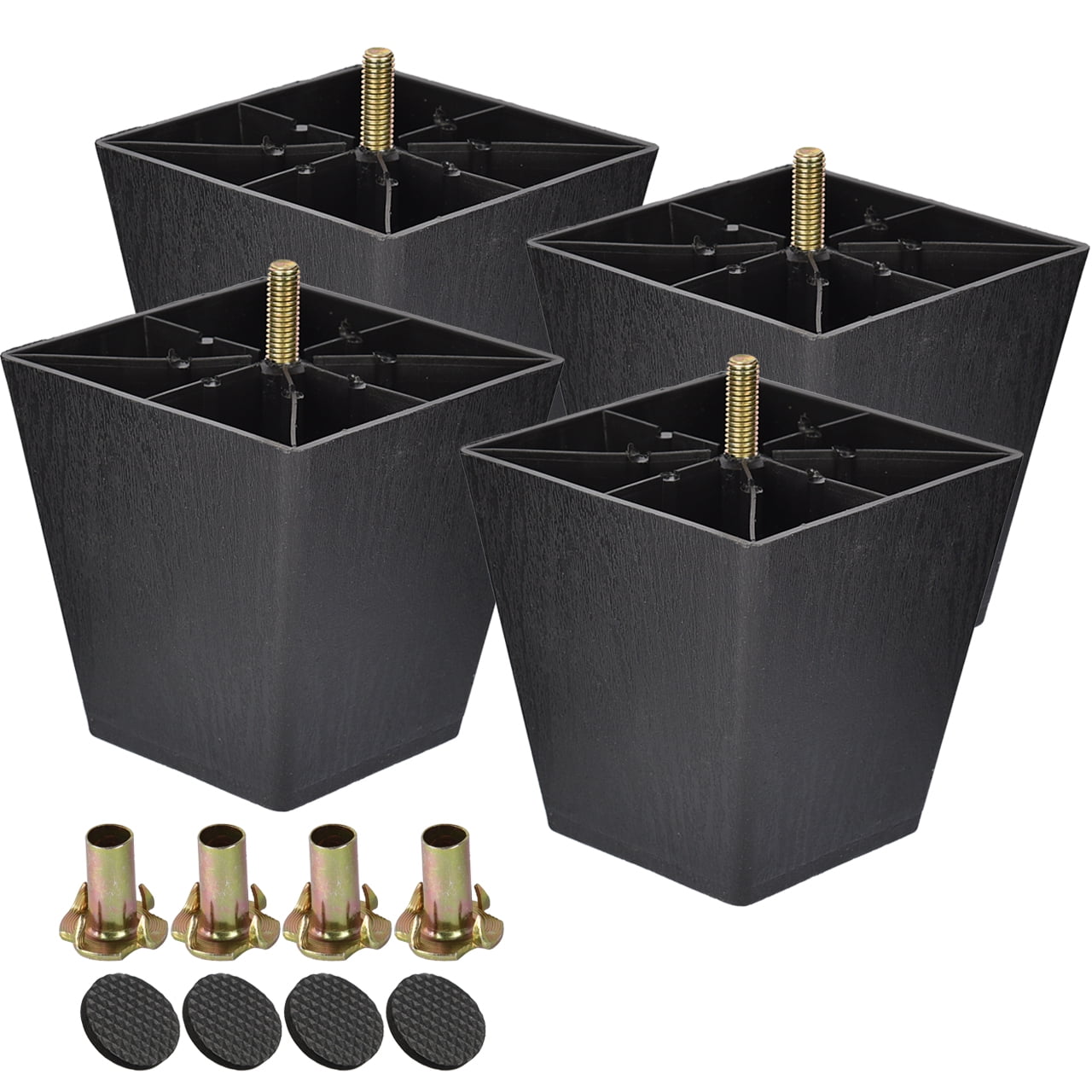 2 Inch / 5cm Plastic Furniture Legs, Btowin VCF 4Pcs Modern Tapered ...
