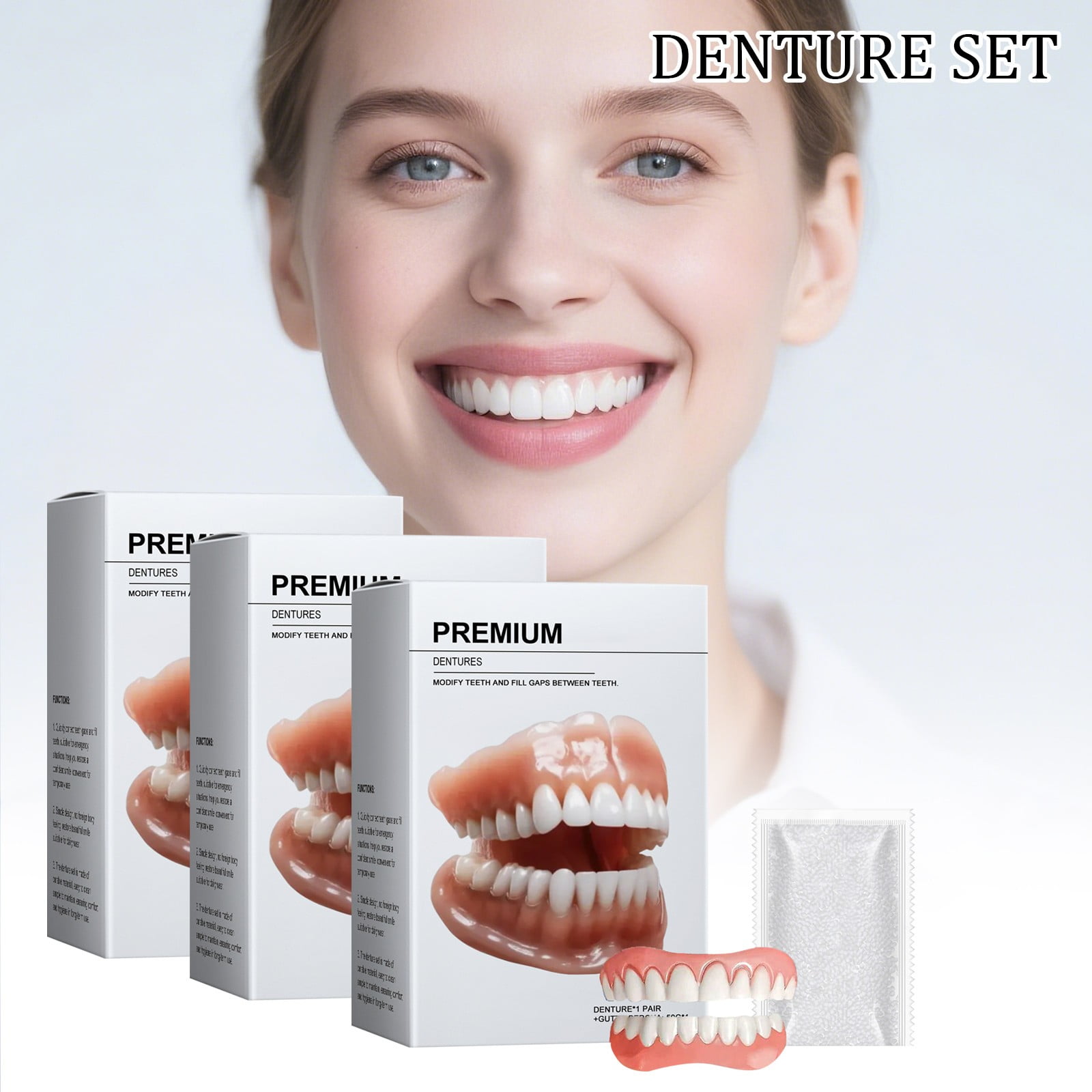 2 Inch Advanced Customized Full Denture Set, Including Upper and Lower ...
