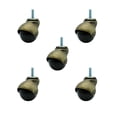 2 Inch Antique Brass Hooded 3/8 Inch Threaded Stem Ball Casters Set of ...