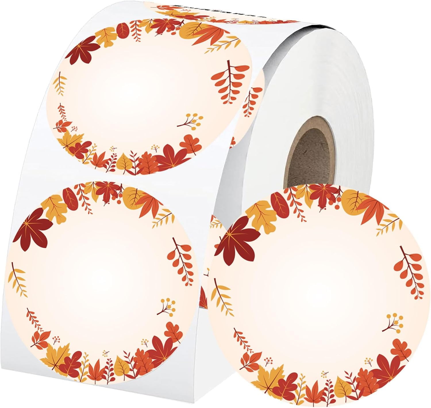 2 Inch Autumn Thermal Stickers Direct Thermal Labels Fall Maple Leaves ...