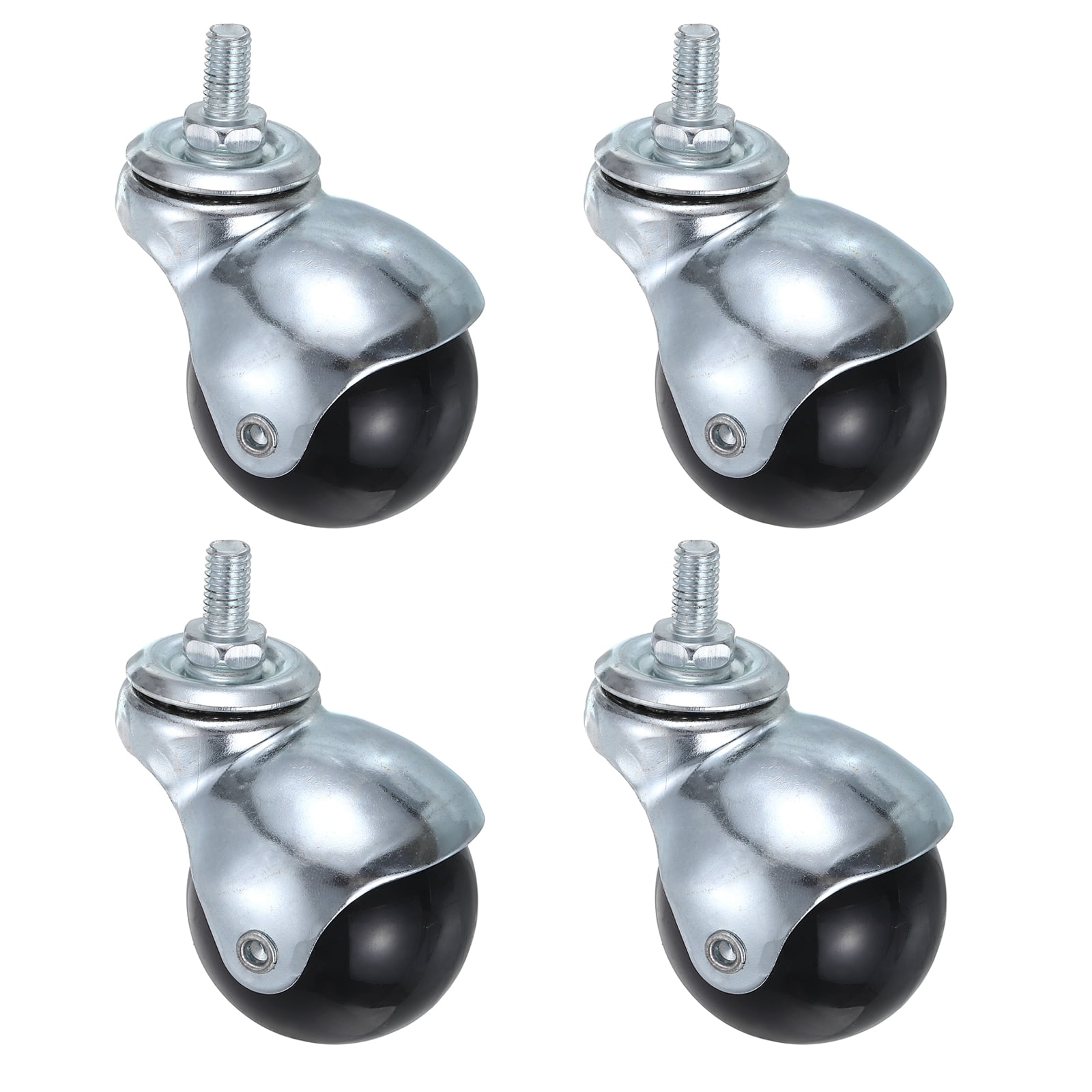 2 Inch Ball Caster Wheels, 4 Pack Threaded Stem Caster, Silver Tone - Walmart.com