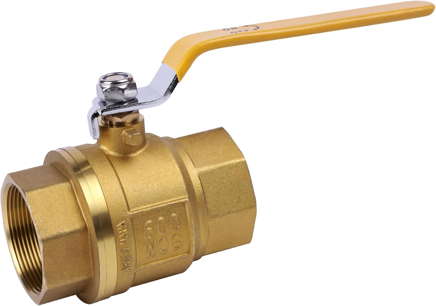 2 Inch Ball Valve Brass NPT Female Full Port with Yellow Vinyl ...