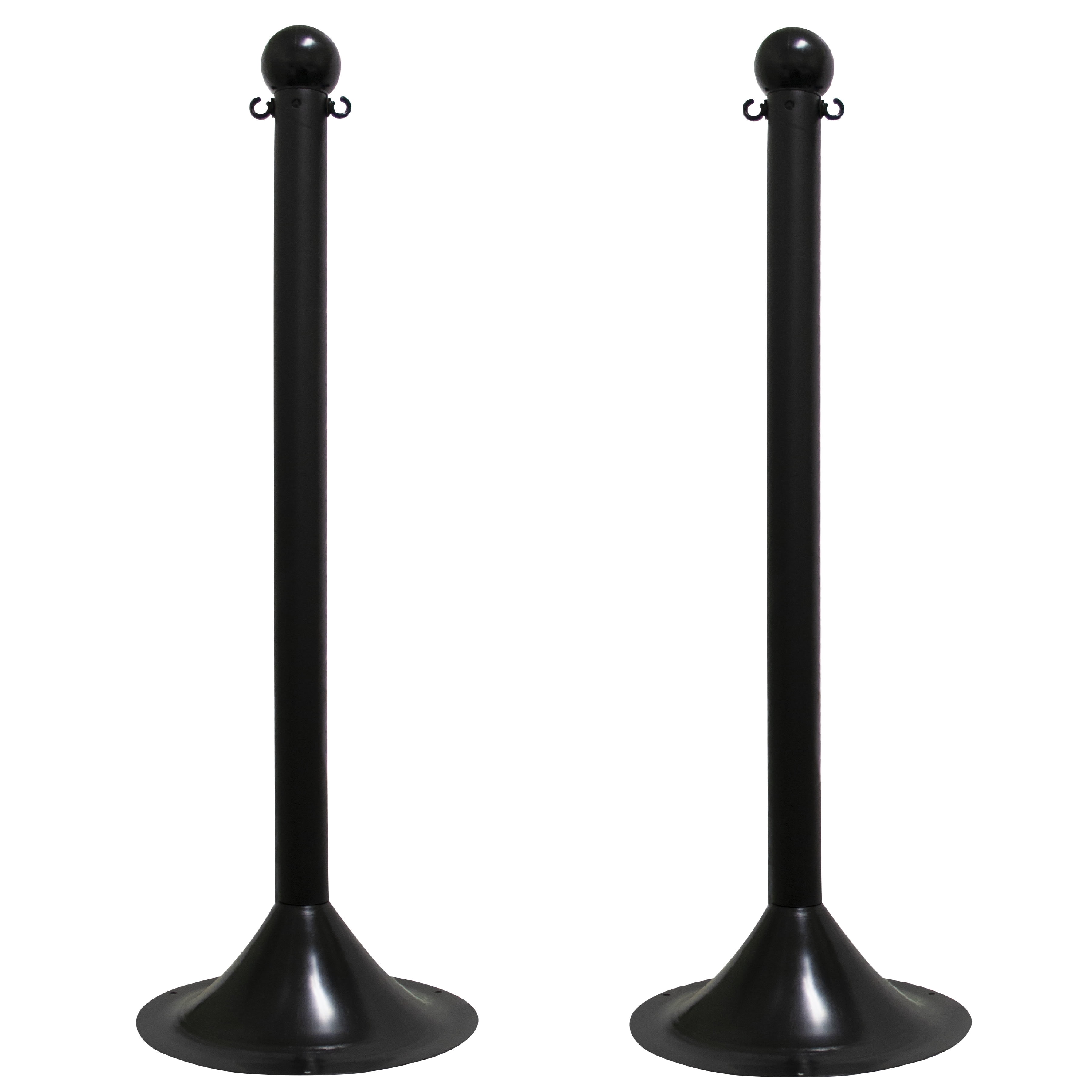 2 Inch Black Light Duty Stanchion (2 Pk) - Walmart.com