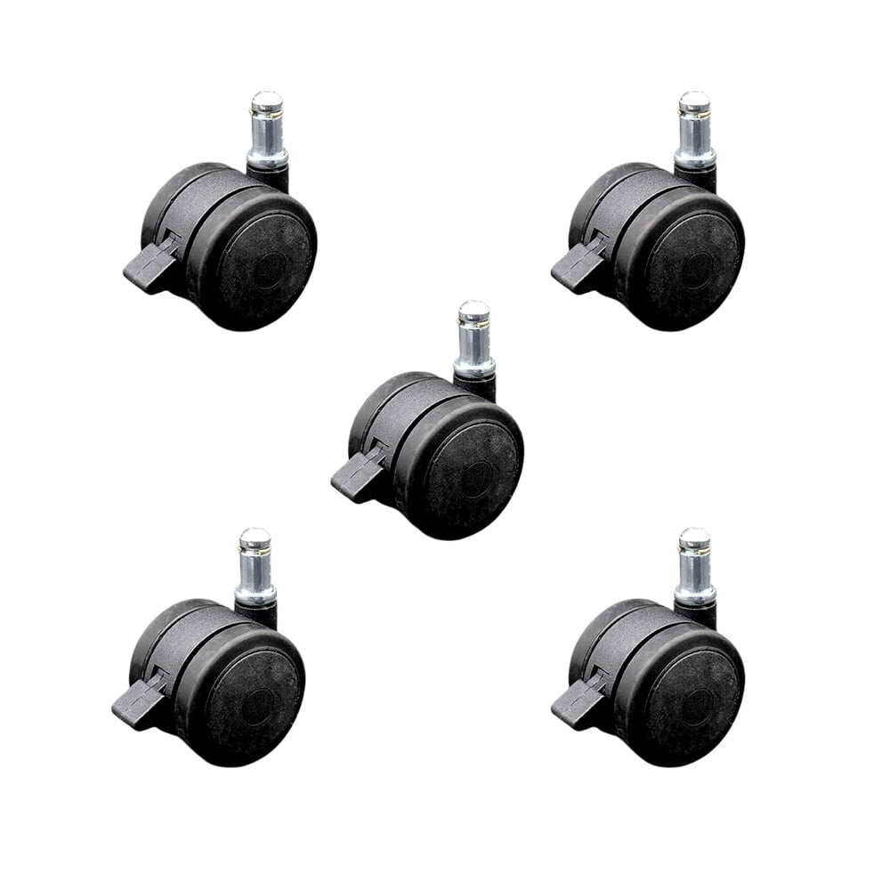 2 Inch Black Soft Wheel Office Caster with Brake Set of 5 Service ...