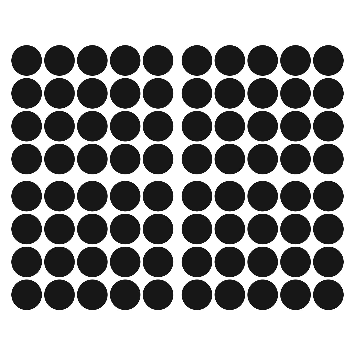 2 Inch Black Vinyl Dot Decals Durable for floors with heavy foot ...