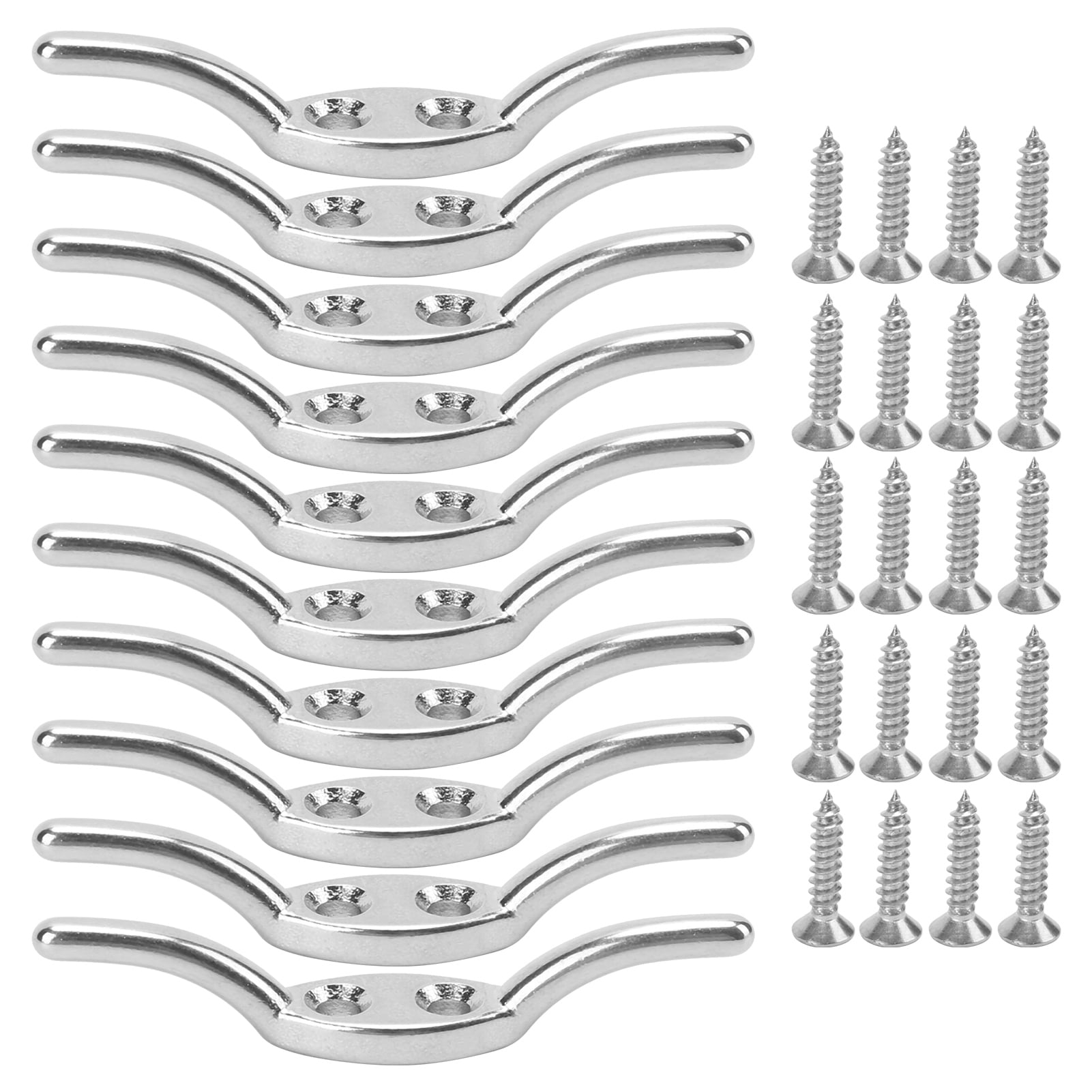 2-Inch Boat Cleats with Mounting Screws for Flagpole Ropes Stainless ...