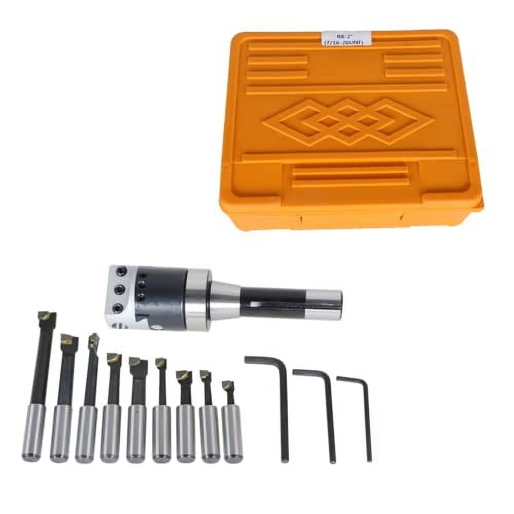 2 Inch Boring Head Set R8 Shank with 9Pcs 1/2 Inch Boring Bar Set 3Pcs ...