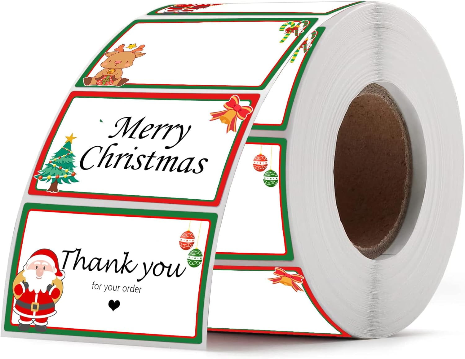 2 Inch Christmas Direct Thermal Stickers Gradual Change Round Circle ...
