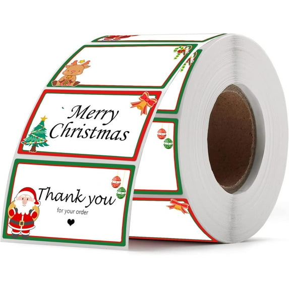 2 Inch Christmas Direct Thermal Stickers Gradual Change Round Circle ...
