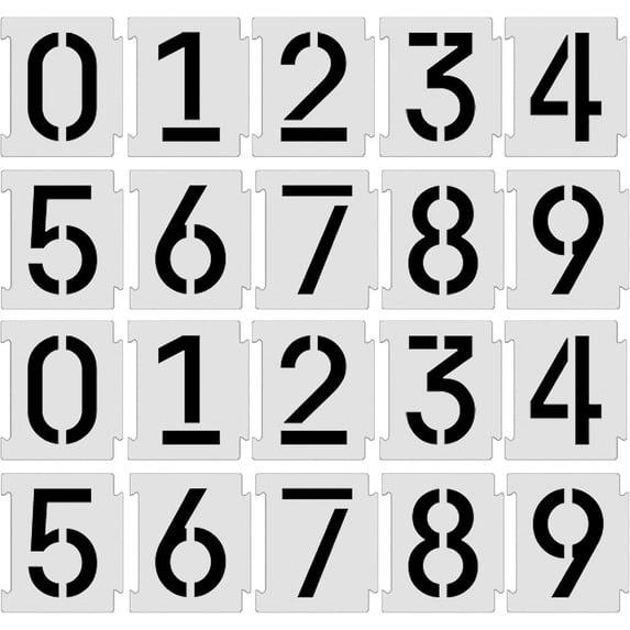 2 Inch Curb Stencil Kit 0-9 Address Number Stencils, 20Pcs Reusable 14 ...