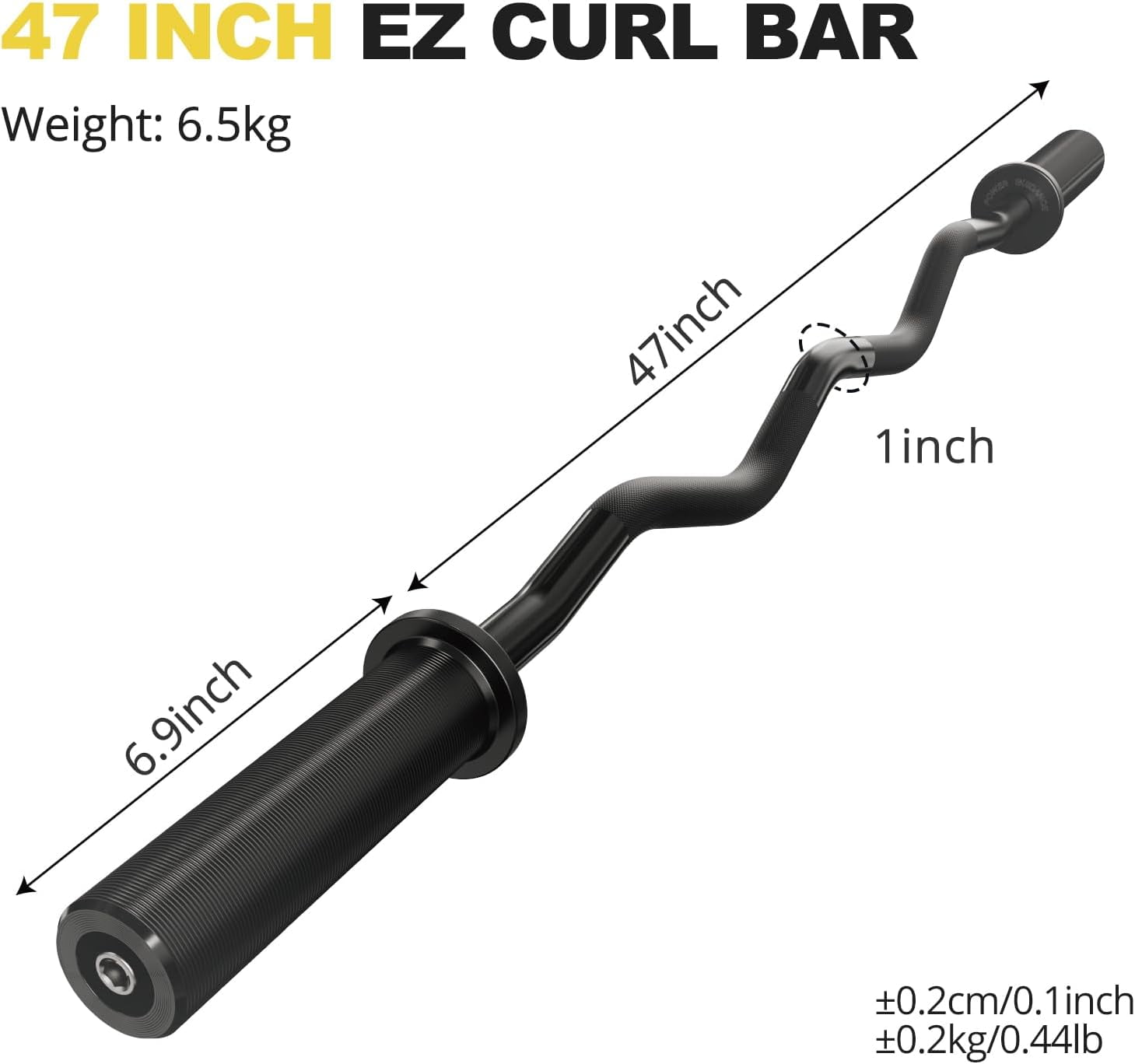 2 Inch Curl Bar with Weights 47", 300LBS Weight Capacity Olympic Curl ...