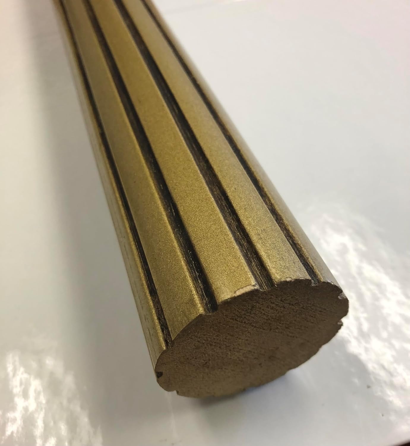 2 Inch Diameter Drapery Wood Fluted Curtain Rod 8 FT - Antique Gold ...