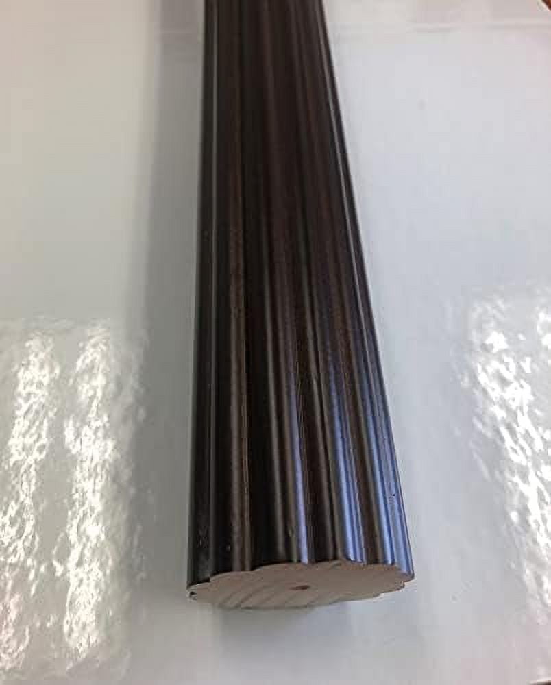 2 Inch Diameter Drapery Wood Fluted Curtain Rod 8 FT (Espresso ...